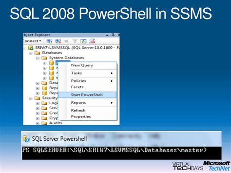 Ppt Managing Sql Server 2008 With Powershell Powerpoint Presentation
