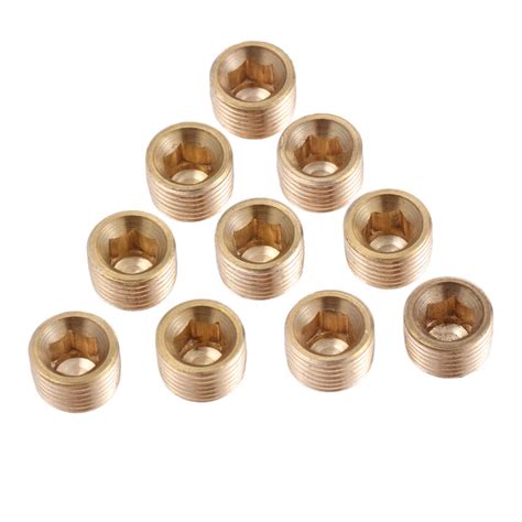 10pcs Npt 18 나사 내부 육각 나사 소켓 파이프 플러그 피팅 커넥터 황동 파이프 피팅 기계식 패스너 배관