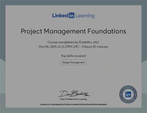 Im Excited To Announce That Ive Completed The Project Management Rachitha Jali
