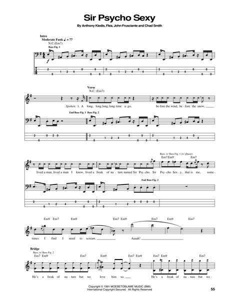 Sir Psycho Sexy By Red Hot Chili Peppers Bass Tab Guitar Instructor