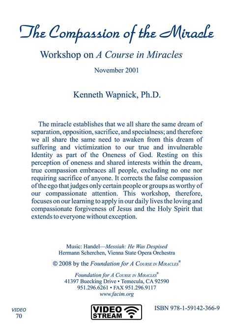 A Course In Miracles The Compassion Of The Miracle