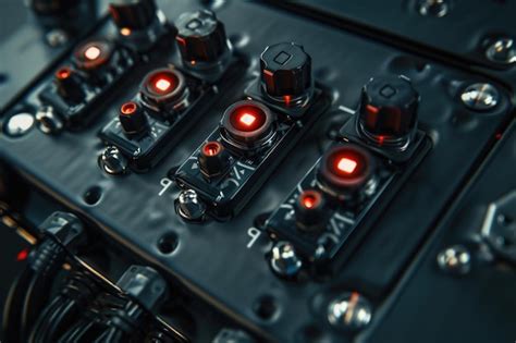 Premium Photo Detailed View Of A Control Panel With Red Indicator Lights Suitable For