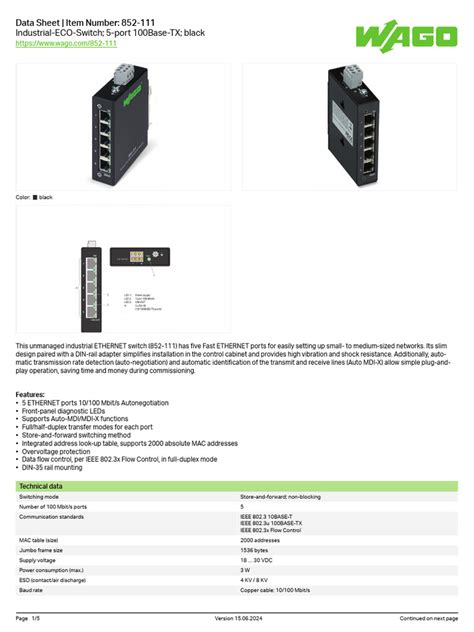 Wago Ethernet Switch Datasheet Pdf