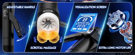 Male Sex Toy With Thrusting Scrotal Vibrations Wing Handle Design With LCD Display Penis