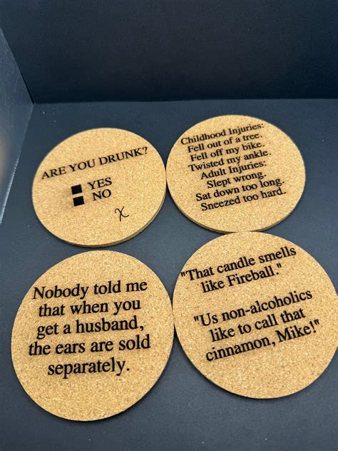 Quirky Drink Coasters Fun And Hilarious Bar Accessories T Set Etsy