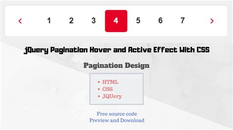 Jquery Pagination Hover And Active Effect With Css Pagination Design