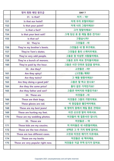 영어문장 왕초급 패턴 Day 7 They These Those