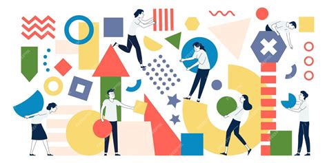 Premium Vector Abstract Teamwork Metaphor Collaborative Business People Upgrade Collaboration