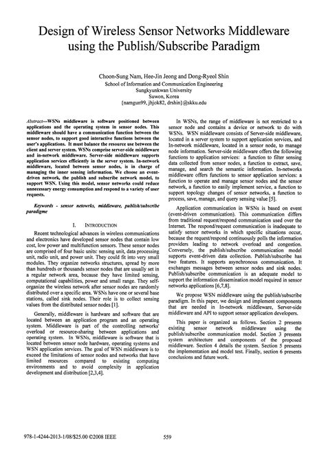 design of wireless sensor networks middleware using the publish subscribe paradigm word文档在线阅读与下载