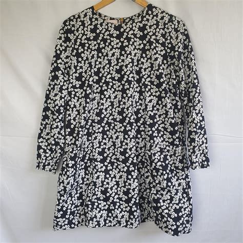 Black Floral Luella Mini Dress Size Eu 42 Uk Depop