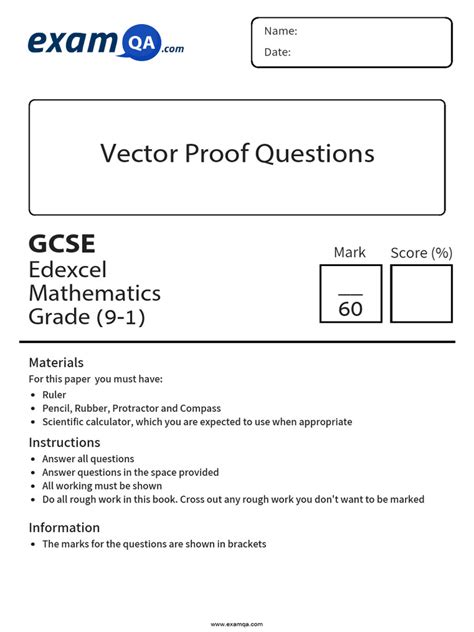Gcse Vector Proof Questions Worksheet Pdf Classical Geometry Elementary Mathematics