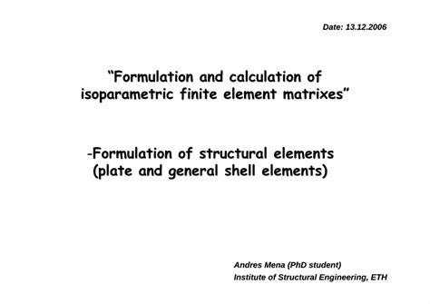 Pdf “formulation And Calculation Of Isoparametric Finite …webarchiv