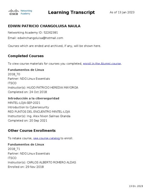 Netacad Learning Transcript Pdf Netacad Learning Transcript Pdf
