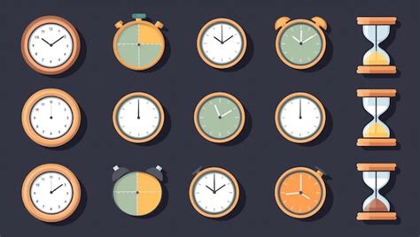 Collection Of Time Measuring Devices Illustrating The Concept Of Time Premium AI Generated Image