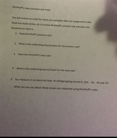 Solved Kirchhoffs Rules Junction And Loop You Will