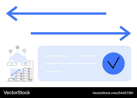 Cloud Data Transfer With Verification Royalty Free Vector