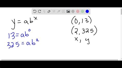 Writing An Exponential Equation From Two Points Write An Exponential Function In The Form Y Ab