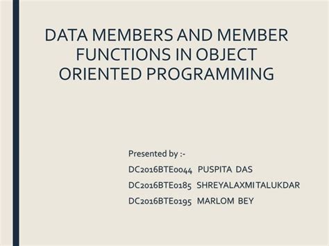 data members and member functions ppt