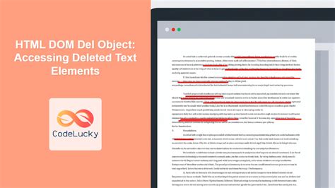 HTML DOM Del Object Accessing Deleted Text Elements CodeLucky