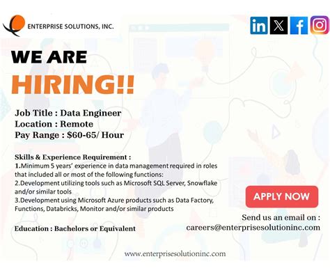 Enterprise Solutions Inc On Linkedin Dataengineer Remotework Techjobs Datascience