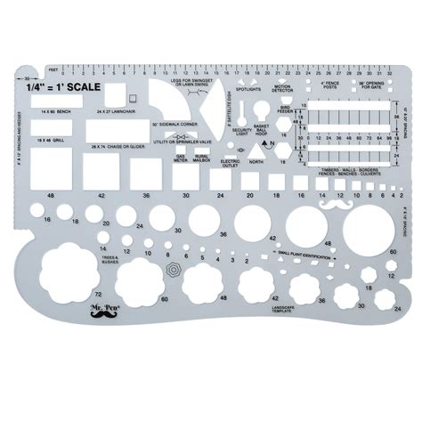 Mr Pen Landscape Templates Architectural Templates Drafting Tools Landscaping