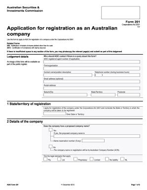 Asic Form Fill Online Printable Fillable Blank PDFfiller