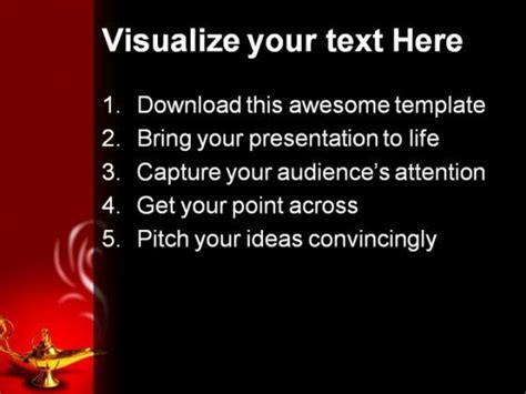 Magic Lamp Metaphor Powerpoint Background And Template 1210