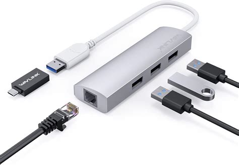 USB 3 0 Hub WAVLINK USB To Ethernet Adapter With RJ45 Gigabit Ethernet And 3 USB 3 0 Ports USB