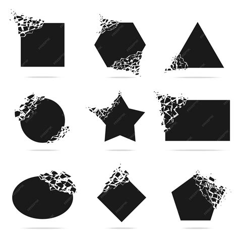 Premium Vector Shape Explosion Destructive Shapes Shatter Triangle