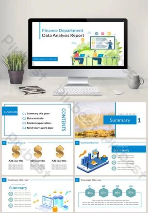 Cyan Simple Data Analysis Report PPT Template PowerPoint PPTX Template Free Download Pikbest