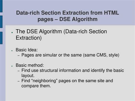 Ppt Data Rich Section Extraction From Html Pages Powerpoint Presentation Id3286959