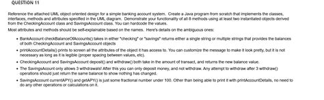 Solved Reference The Attached Uml Object Oriented Design For