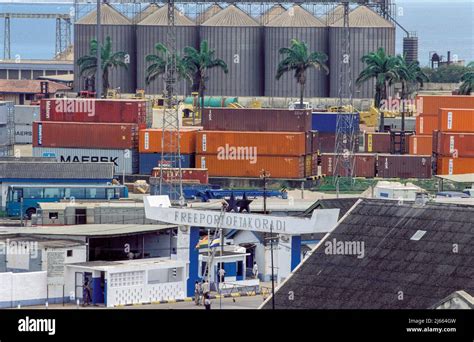 Ghanatema Terminal Freeport Of Takoradi With Containers For Transport