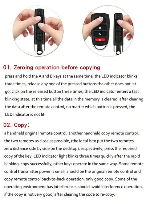 Pcs Mhz Controller Abcd Button Remote Control Copy Cloning Duplicator Car Key Suitable