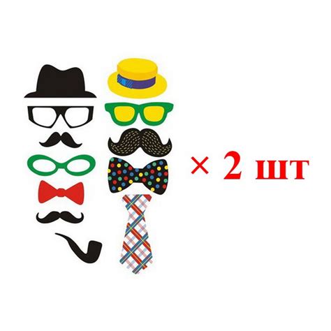 Карнавальный набор для фотосессии "Денди" шляпа очки усы галстук ...