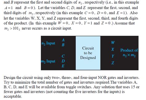 solved design a circuit which will yield the product of two