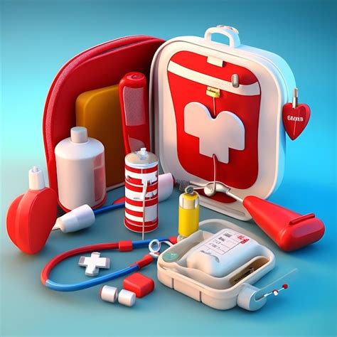 Premium Ai Image 3d Open First Aid Kit Generative Ai