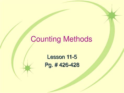 PPT Counting Methods PowerPoint Presentation Free Download ID