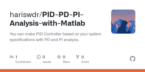 Github Hariswdrpid Pd Pi Analysis With Matlab You Can Make Pid