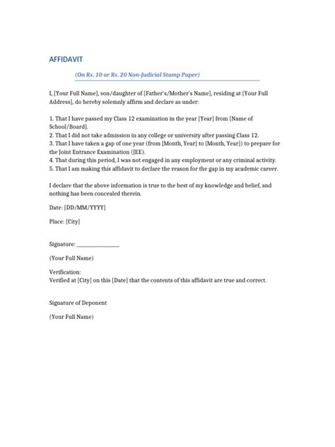 Gap Certificate Affidavit Pdf