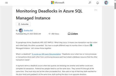 sqlballs monitoring deadlocks in azure sql managed instance