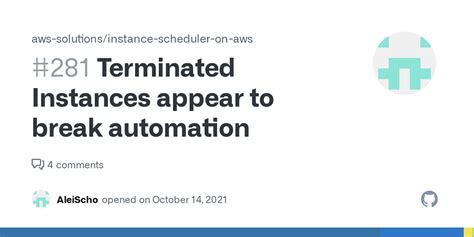 Terminated Instances Appear To Break Automation · Issue 281 · Aws Solutionsinstance Scheduler