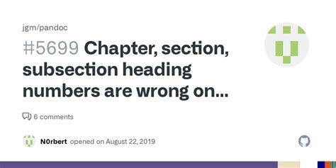 Chapter Section Subsection Heading Numbers Are Wrong On Epub Output · Issue 5699 · Jgmpandoc