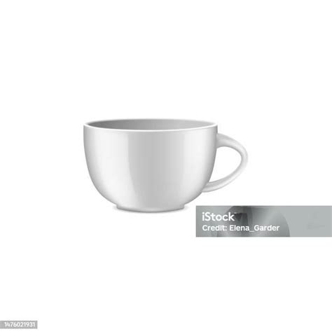 커피 컵은 조롱합니다 세라믹 3d 머그잔 템플릿 벡터 블랭크 찻잔 세트 0명에 대한 스톡 벡터 아트 및 기타 이미지 0명 3차원 형태 공란 Istock