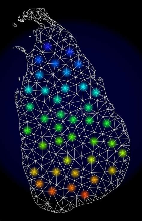 Sri Lanka Map Light Connecting Effect Background Abstract Digital Technology Ui Gui