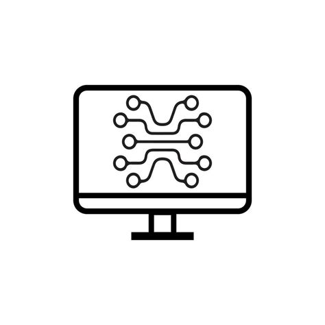 Digital Technology Gear Computer Icon Concept Circuit Board Icon Vector Graphic Illustration