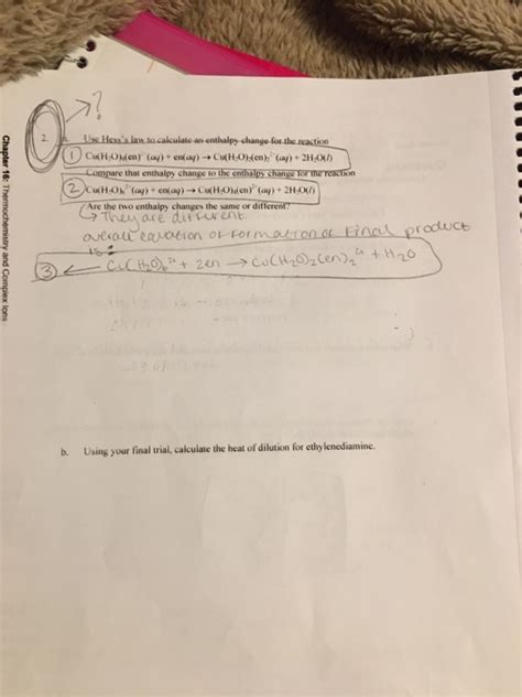 Solved 2 Re That Enthalpy Change To The Enthalpy Change For Chegg Com