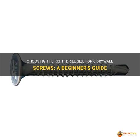 Choosing The Right Drill Size For 6 Drywall Screws A Beginners Guide