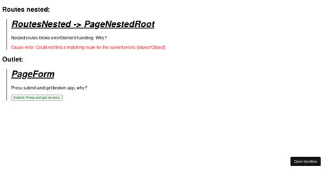 React Router V6 Action Error Forked And Solved Codesandbox