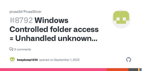 windows controlled folder access unhandled unknown exception